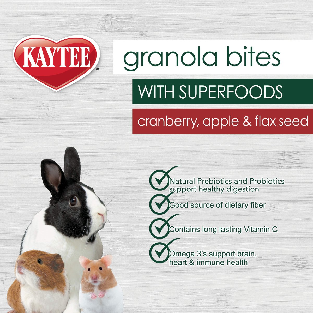 KAYTEE Granola Small Animal Bites with Superfoods Cranberry Apple ...