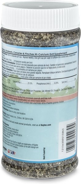 KAYTEE Hi-Calcium Grit Bird Supplement, 21-oz jar - Chewy.com