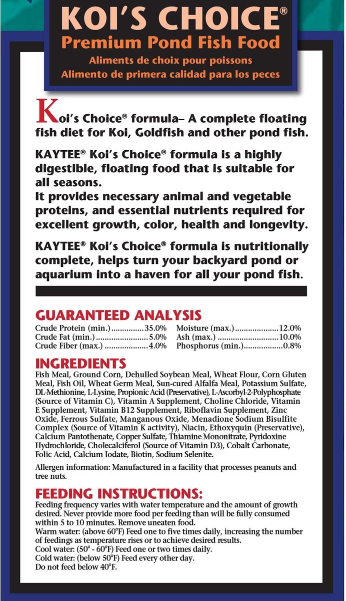 KAYTEE Koi's Choice Premium Fish Food, 25-lb bag - Chewy.com