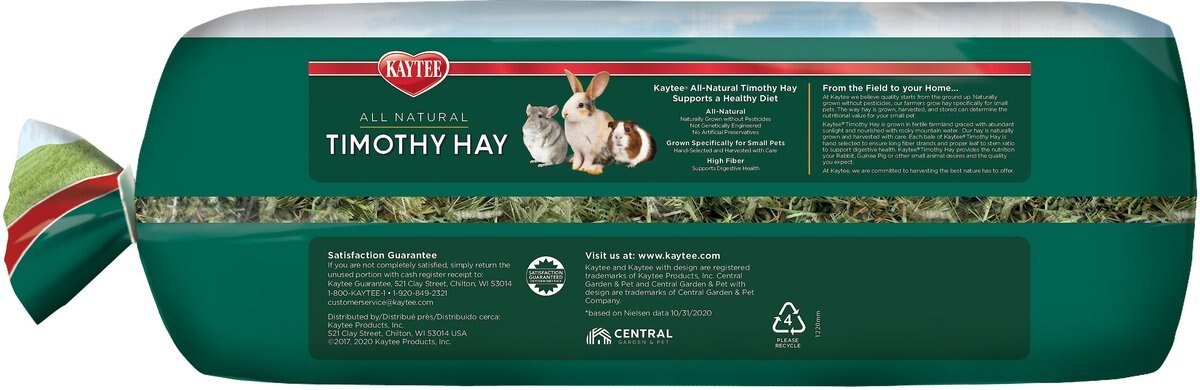 KAYTEE Natural Timothy Hay Small Animal Food, 24-oz bag - Chewy.com