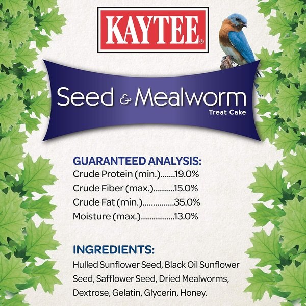 KAYTEE Seed & Mealworm Wild Bird Treat Cake, 6-oz - Chewy.com