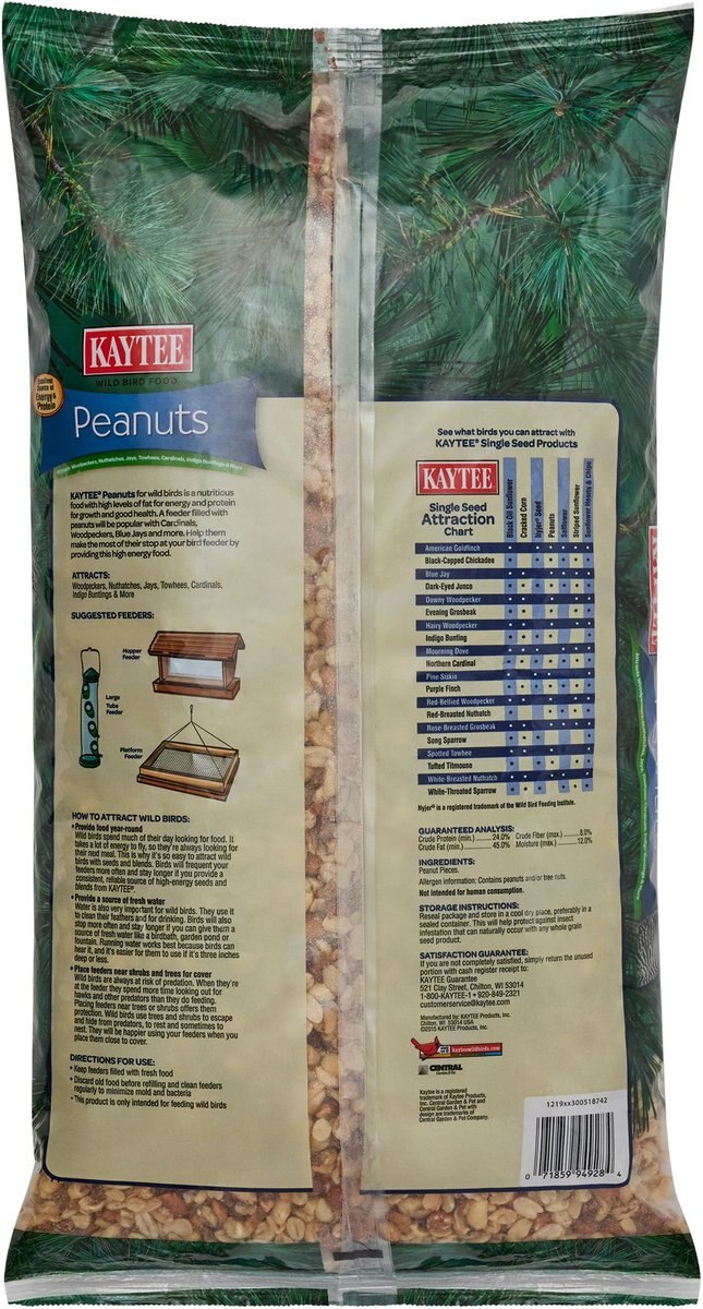 KAYTEE Shelled Peanuts Wild Bird Food, 10-lb bag - Chewy.com