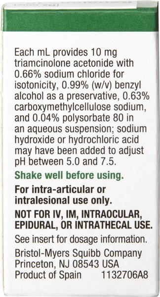 Out of Stock - KENALOG-10 (triamcinolone acetonide, injectable ...
