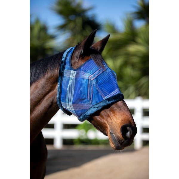 FARNAM SuperMask II Horse Fly Mask with Covered Ears, White, Horse ...