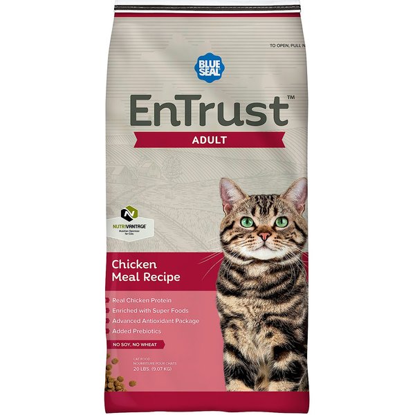 KENT / BLUE SEAL EnTrust Chicken Meal Recipe No Soy or Wheat Dry Cat ...