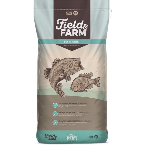 KENT / BLUE SEAL Field & Farm Pond Stocker Fish Food, 25-lb bag - Chewy.com