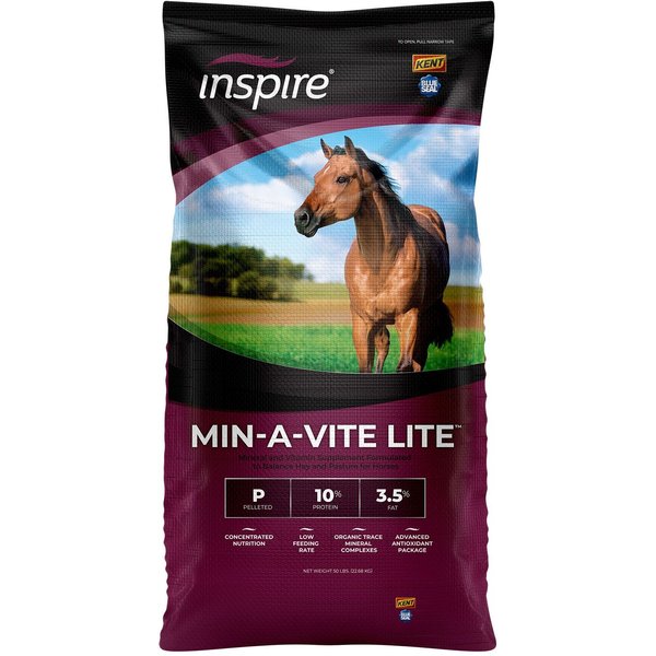 KENT / BLUE SEAL Inspire Min-A-Vit Lite Horse Food, 50-lb bag - Chewy.com