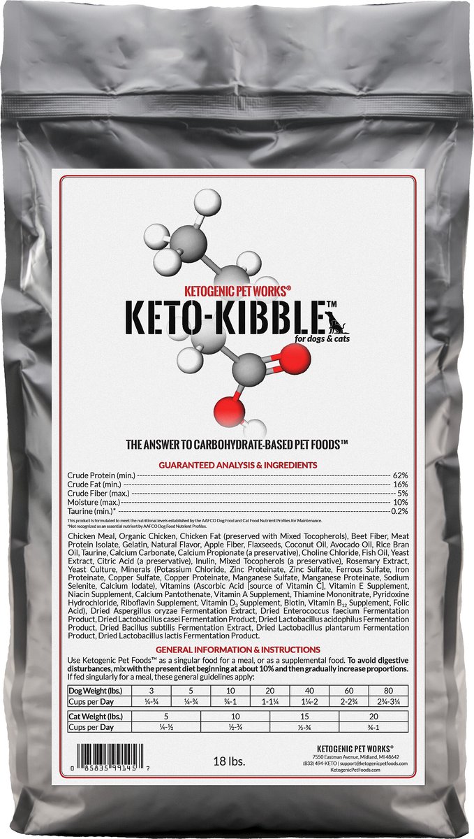 KETOGENIC PET FOOD Keto Kibble Dog & Cat Dry Food, 18-lb bag - Chewy.com