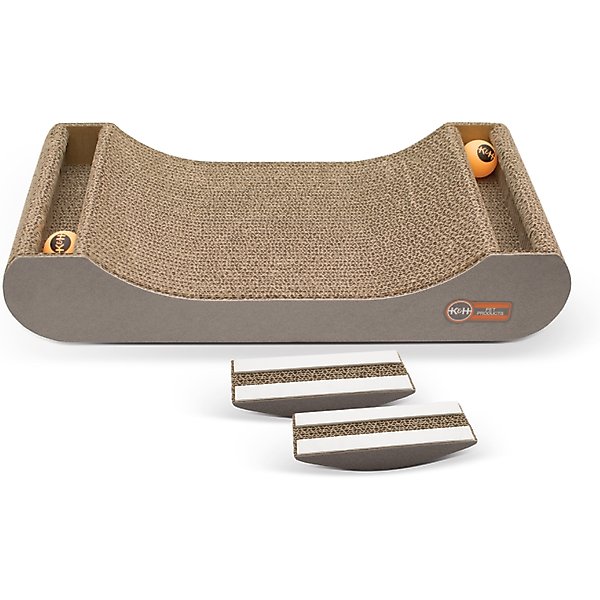 SMARTYKAT Scratch Scroll Sisal & Carpet Curled Cat Scratcher with ...