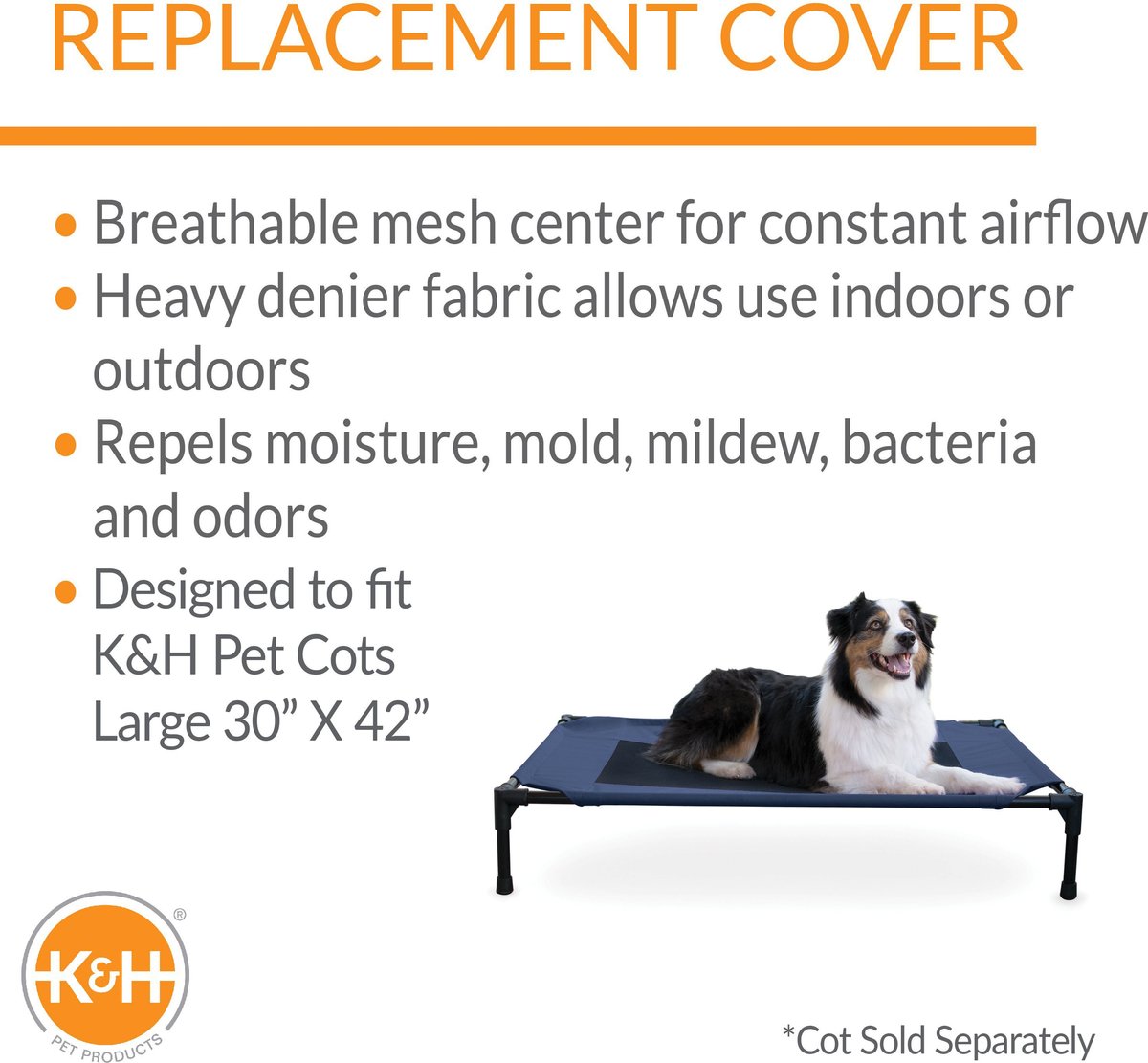 Discontinued - K&H PET PRODUCTS Original Pet Cot Replacement Dog Bed ...
