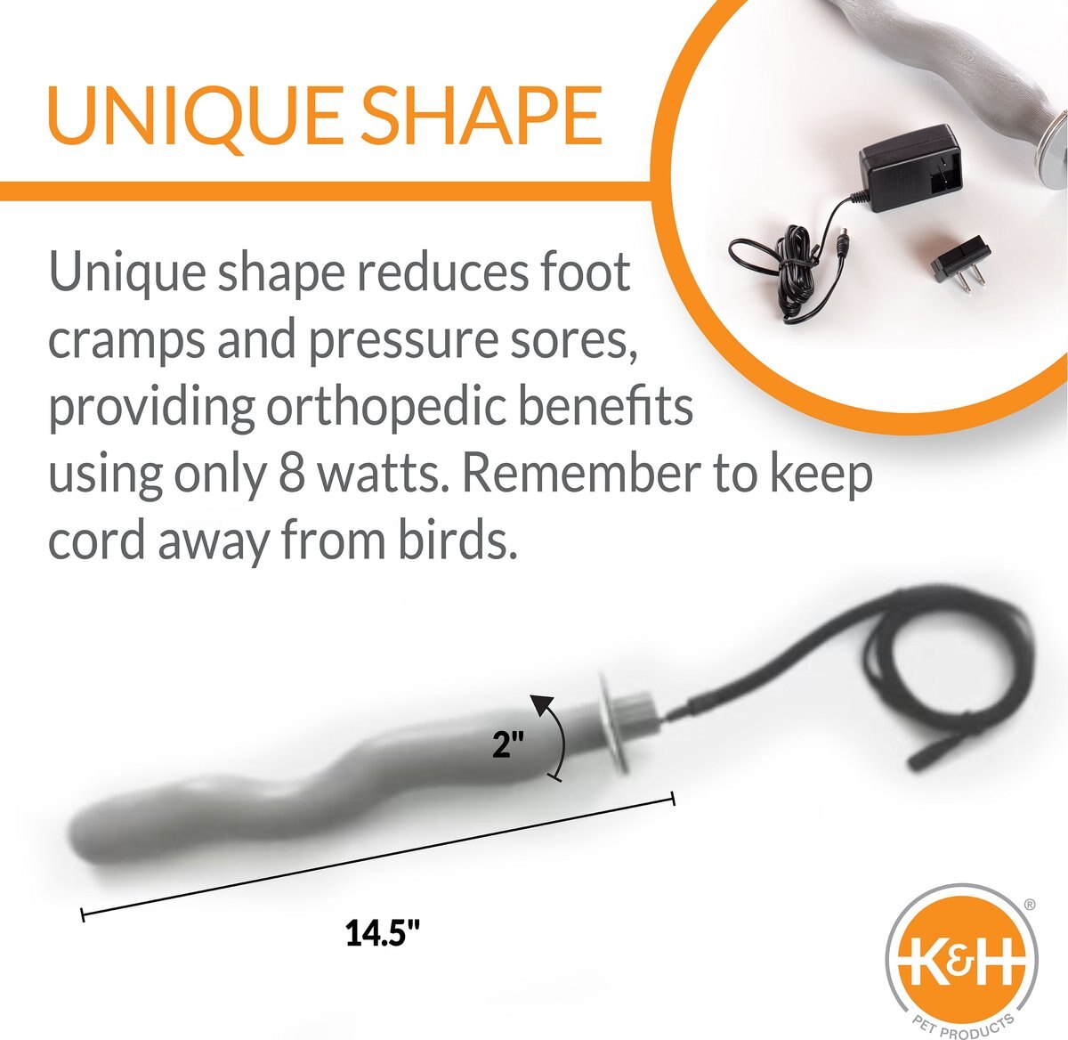 Discontinued - K&H PET PRODUCTS Thermo-Perch Heated Bird Perch Gray ...