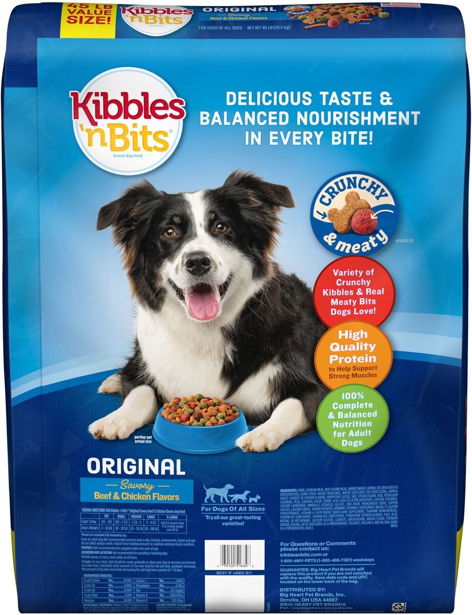Kibbles 'n Bits Original Savory Beef & Chicken Flavors Dry Dog Food ...