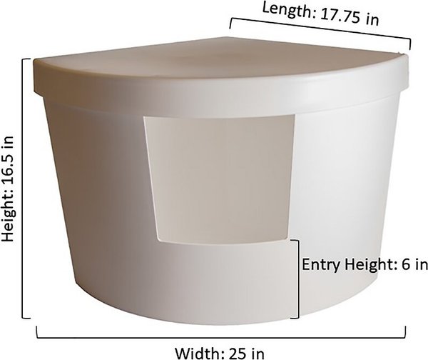 KITANGLE Corner Kitty Cat Litter Box, Large, White - Chewy.com