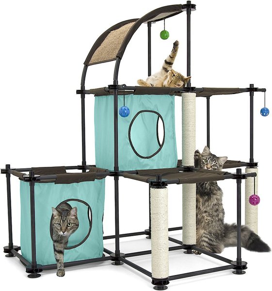 Discontinued - KITTY CITY Claw Mega Kit 46.75-in Faux Fleece Cat Tree ...