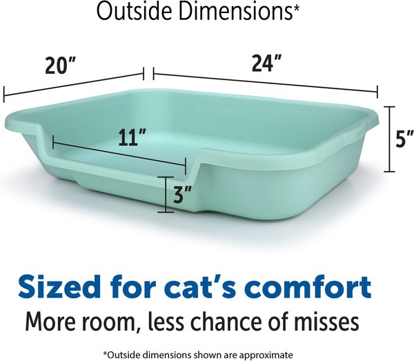 KITTYGOHERE Senior Cat Litter Box, Green, Large - Chewy.com