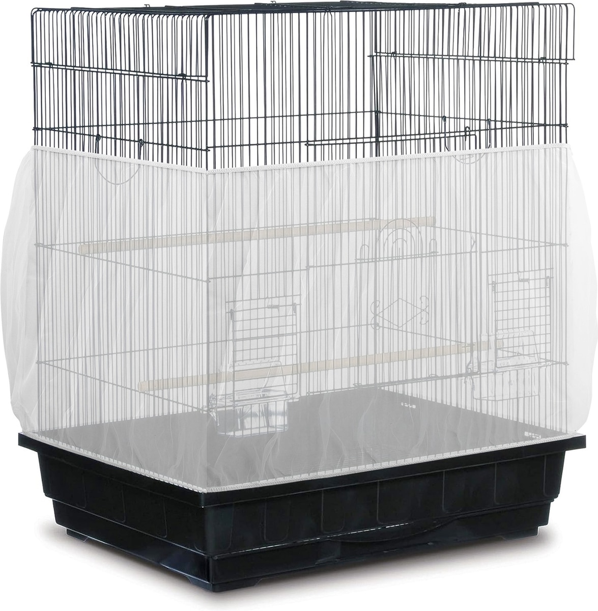 KNUTI Universal Bird Cage Seed Catcher Mesh Skirt Cover, White, 100-in ...