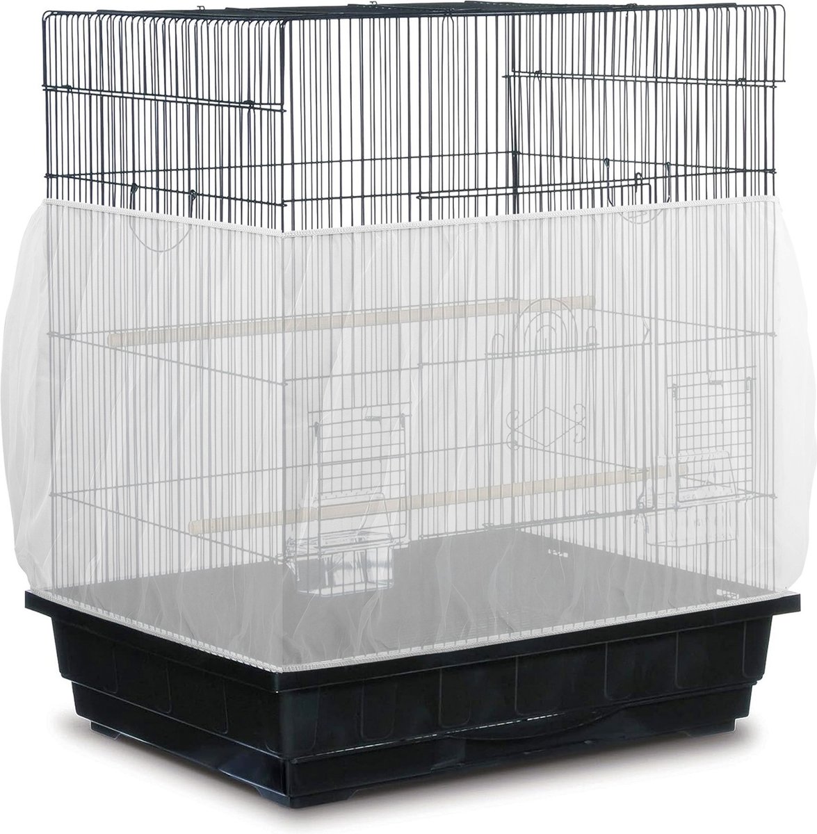 KNUTI Universal Bird Cage Seed Catcher Mesh Skirt Cover, White, 100-in ...