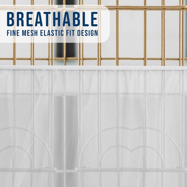 KNUTI Universal Bird Cage Seed Catcher Mesh Skirt Cover, White, 100-in ...