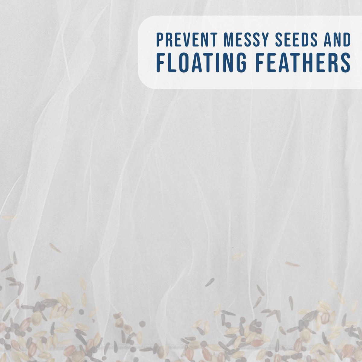 KNUTI Universal Bird Cage Seed Catcher Mesh Skirt Cover, White, 100-in ...