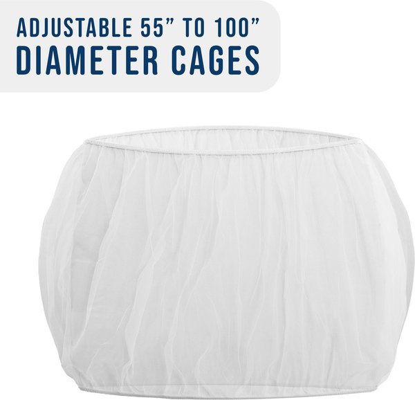 KNUTI Universal Bird Cage Seed Catcher Mesh Skirt Cover, White, 100-in ...