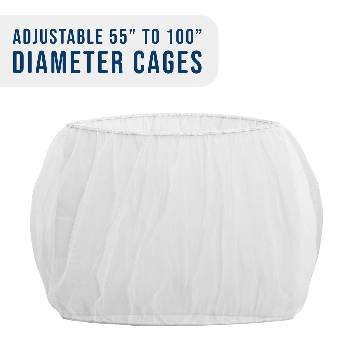 KNUTI Universal Bird Cage Seed Catcher Mesh Skirt Cover, White, 100-in ...