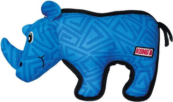 KONG Ballistic Rhino Squeaky Dog Plush Toy, Blue, Medium/Large - Chewy.com
