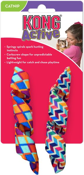 KONG Cat Active Curlz Cat Toy, Color Varies, 2 count - Chewy.com
