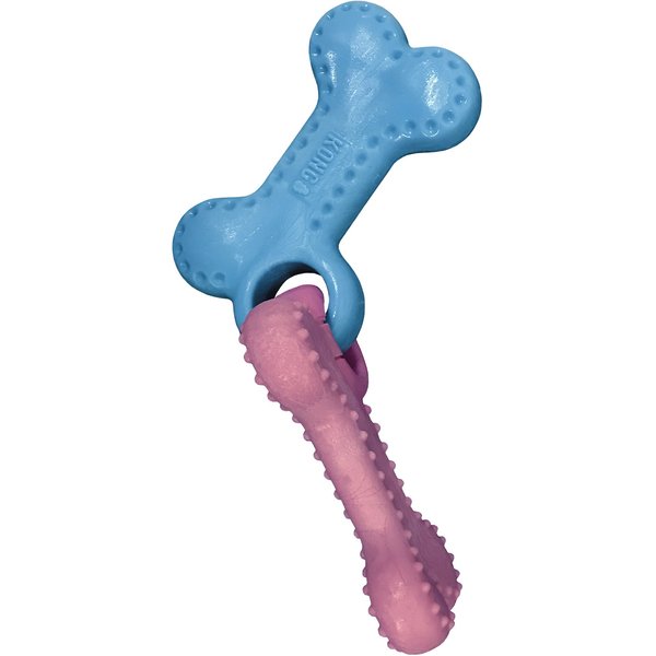 Discontinued - KONG ChewStix Puppy Curve Bone, Pink/Blue, Medium ...