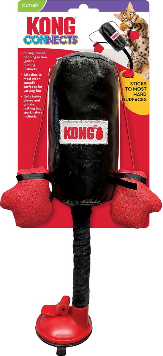 KONG Connects Punching Bag Cat Teasers Wands Toy with Catnip, Red ...