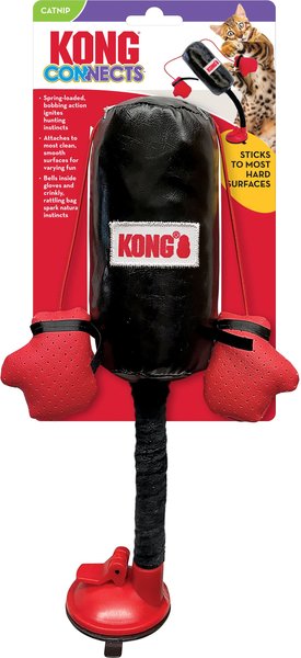 KONG Connects Punching Bag Cat Teasers Wands Toy with Catnip, Red ...