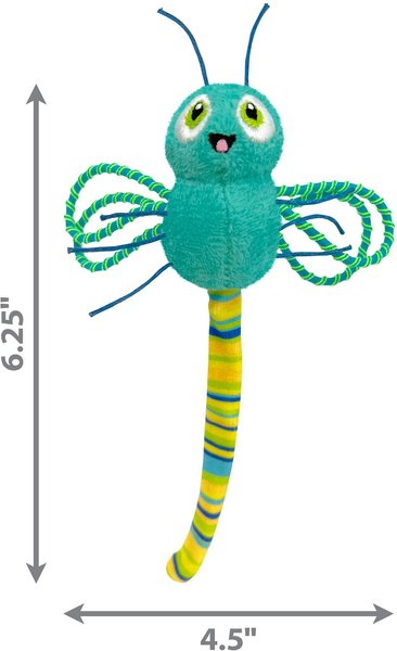 KONG Flingaroo Dragonfly Cat Plush Toy with Catnip, Color Varies ...