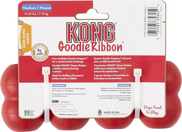 KONG Goodie Ribbon Dog Toy, Red, Medium - Chewy.com