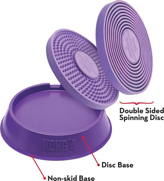 KONG Licks Spinz Dog & Cat Treat Dispensers Toy, Purple, Small - Chewy.com