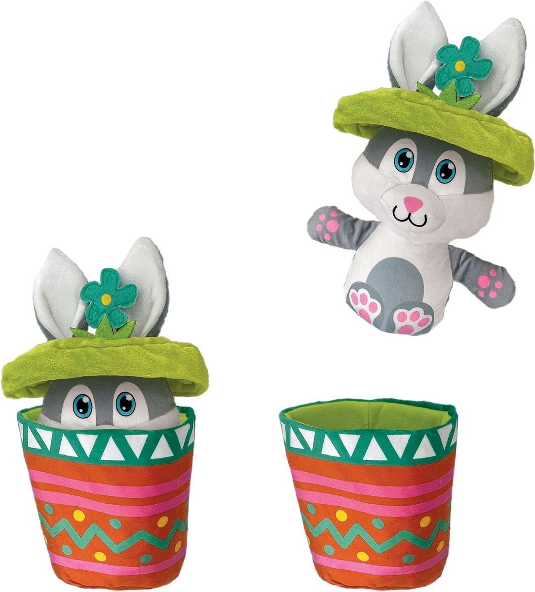 Discontinued - KONG Puzzlements Surprise Flower Pot Squeaky Plush Dog ...