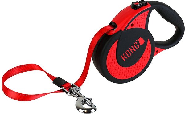 KONG RETRACTABLE Ultimate Reflective Retractable Dog Leash, Red, X ...