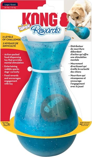KONG Rewards Tipsy Treat Dispenser Dog Toy, Blue, Large - Chewy.com