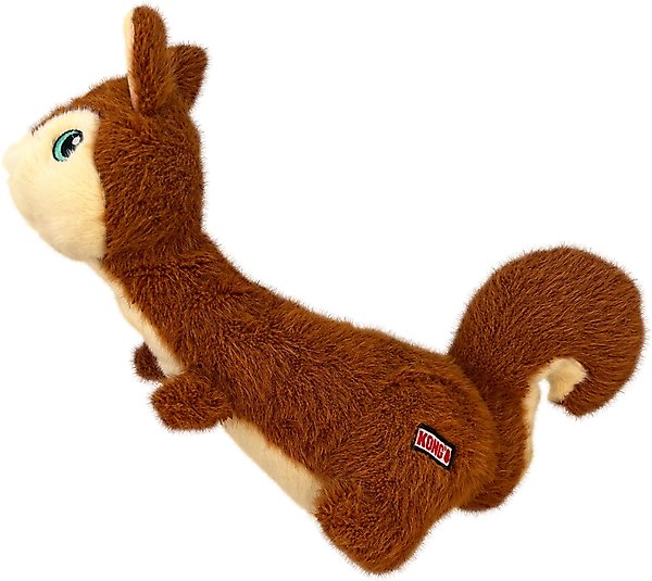KONG Scruffs Squirrel Squeaky Dog Plush Toy, Brown, Medium/Large ...