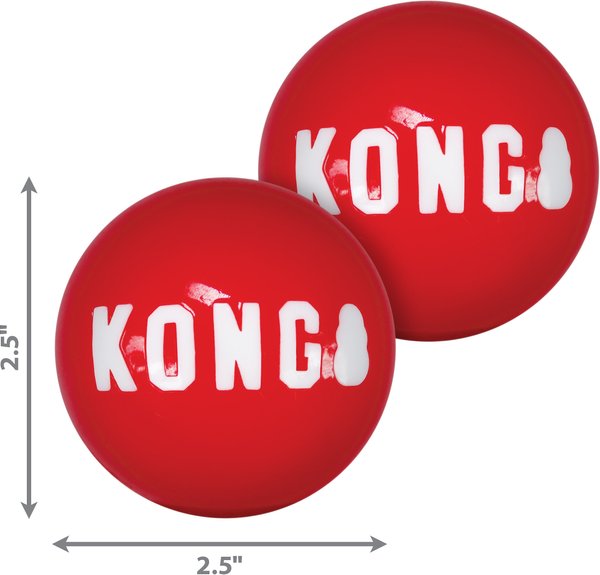KONG Signature Balls Dog Toy, 2-pack, Red, Medium - Chewy.com