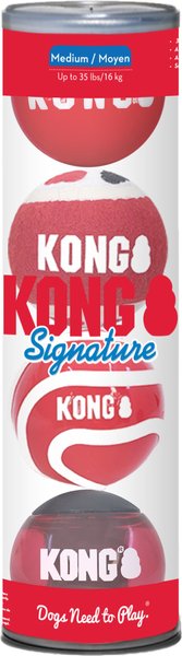 KONG Signature Balls Dog Toy, 4 count, Medium - Chewy.com