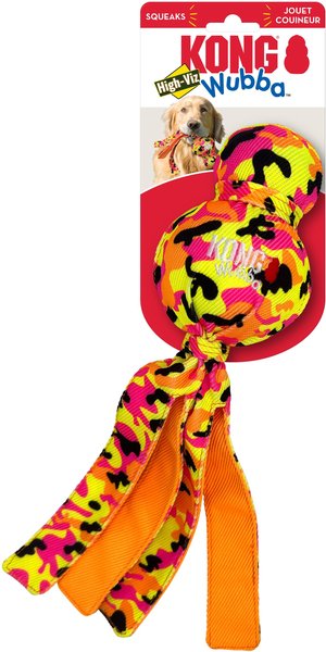 KONG Wubba Ballistic High-Viz Squeaky Dog Plush Toy, Multicolor, Large ...