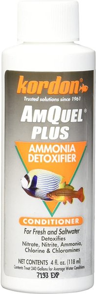 KORDON AmQuel Plus Ammonia Detoxifier Aquarium Water Conditioner, 4-fl oz bottle - Chewy.com
