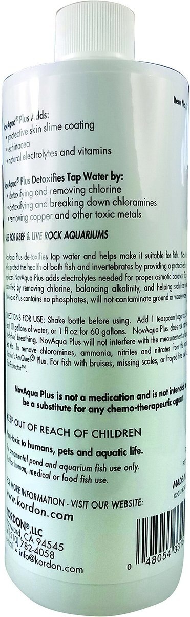 KORDON NovAqua Plus Aquarium Water Conditioner, 16-fl oz bottle - Chewy.com