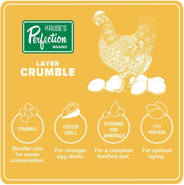 KRUSE'S PERFECTION BRAND Poultry 17% Protein Layer Crumble Chicken Feed ...
