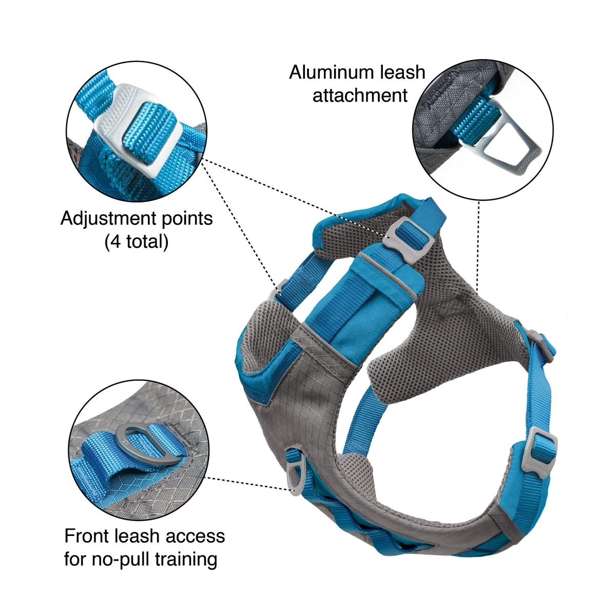 KURGO Journey Air Polyester Reflective No Pull Dog Harness, Black ...