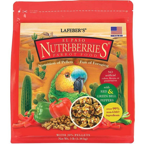 LAFEBER Classic Nutri-Berries Parrot Food, 3.25-lb tub - Chewy.com