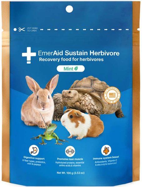 LAFEBER EmerAid Sustain Herbivore Mint Recovery Food, 100-gram bag ...