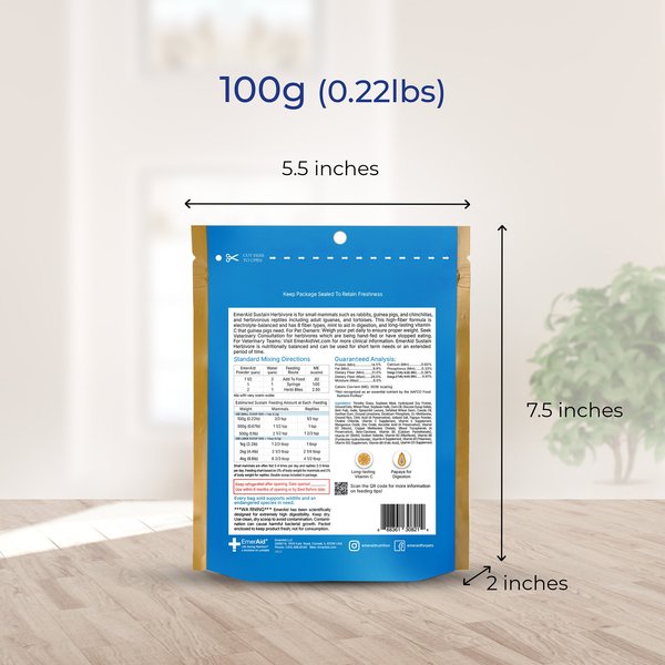 LAFEBER EmerAid Sustain Herbivore Mint Recovery Food, 100-gram bag ...