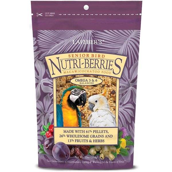 LAFEBER Tropical Fruit Nutri-Berries Macaw & Cockatoo Food, 10-oz bag ...