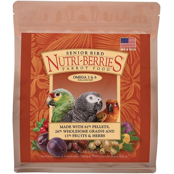 LAFEBER Senior Bird Nutri-Berries Parrot Bird Food, 3-lb bag - Chewy.com