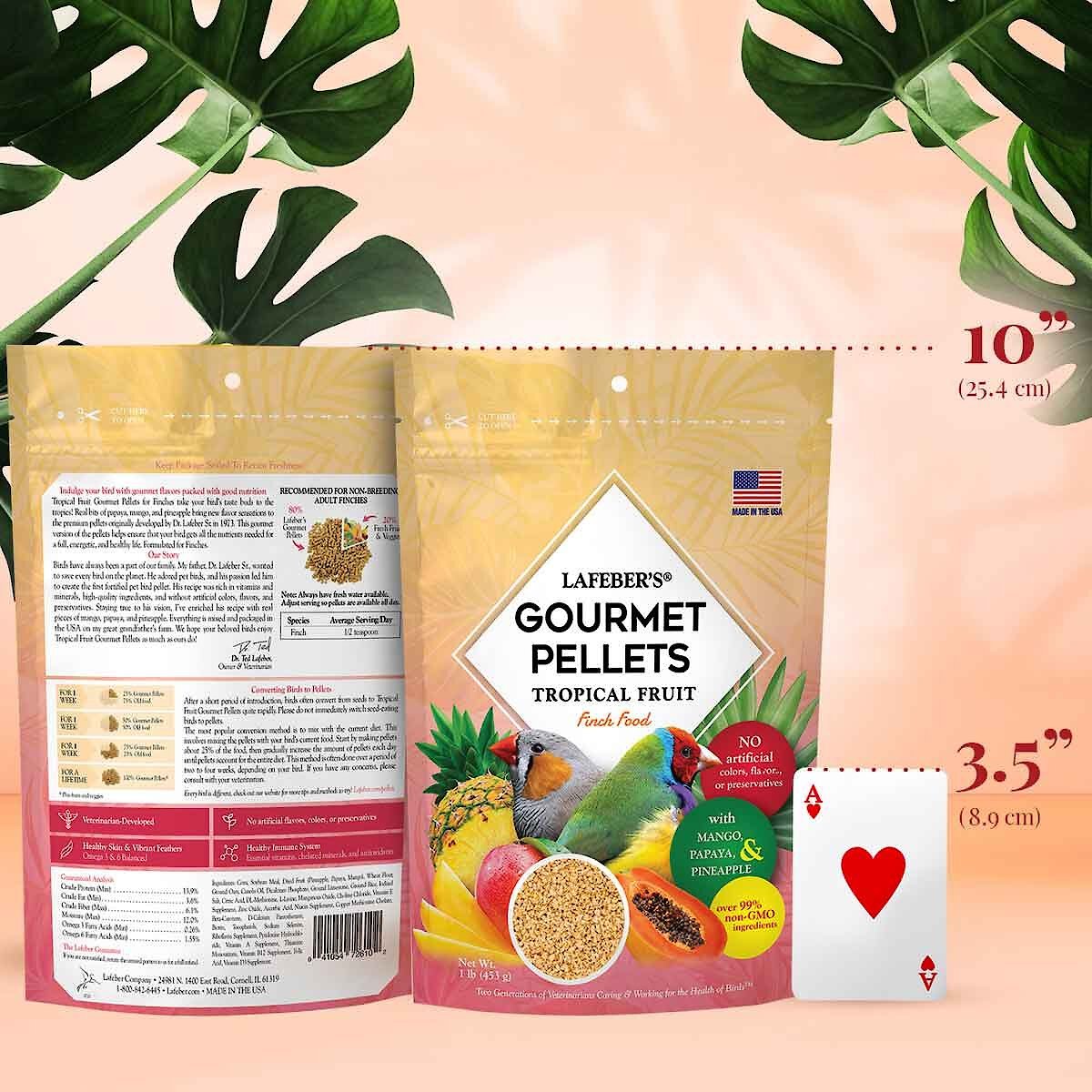LAFEBER Tropical Fruit Gourmet Pellets Finch Bird Food, 1-lb bag ...